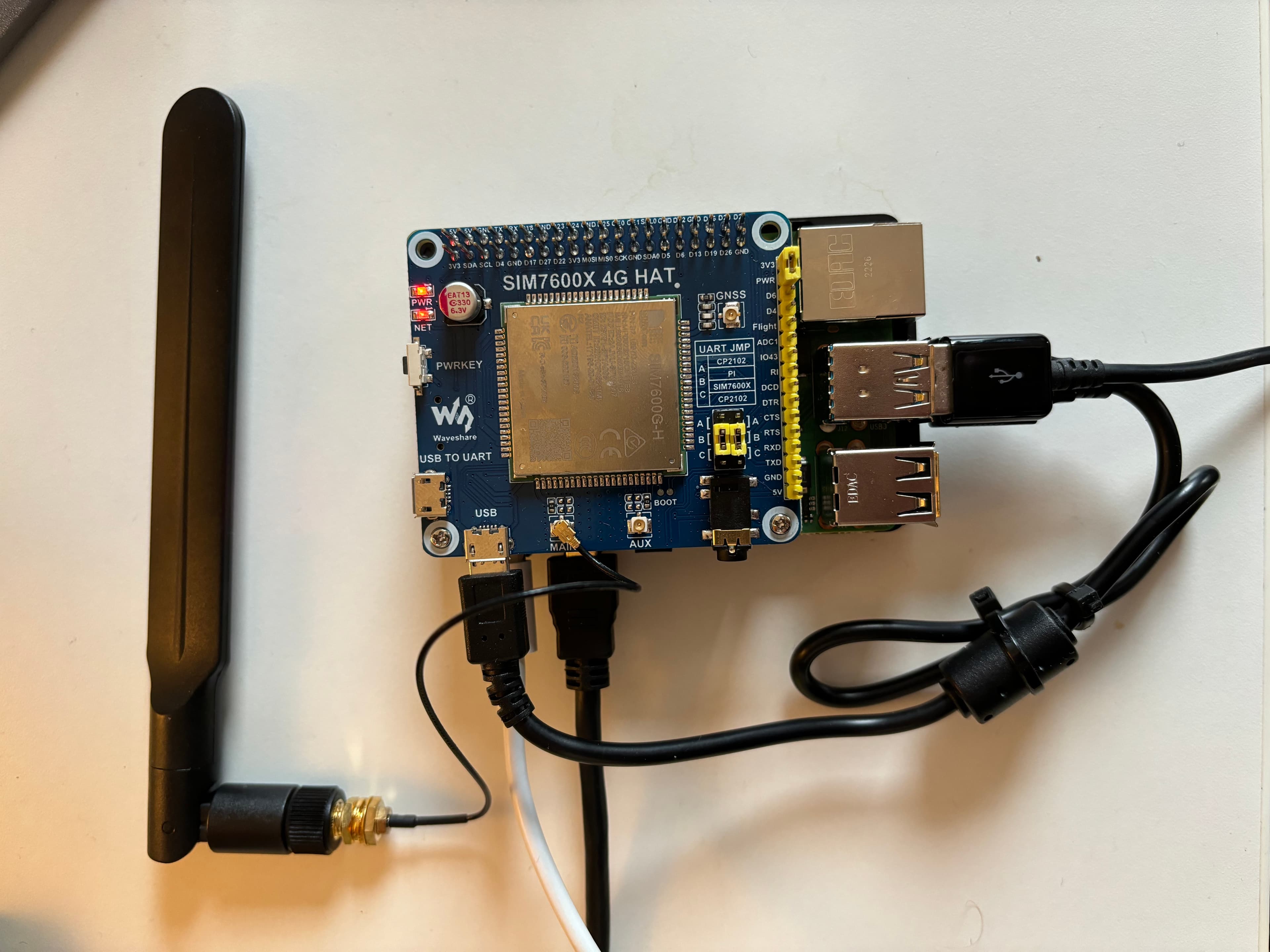 Using the Waveshare SIM7600 4G RaspberryPi Hat and a Hologram SIM card